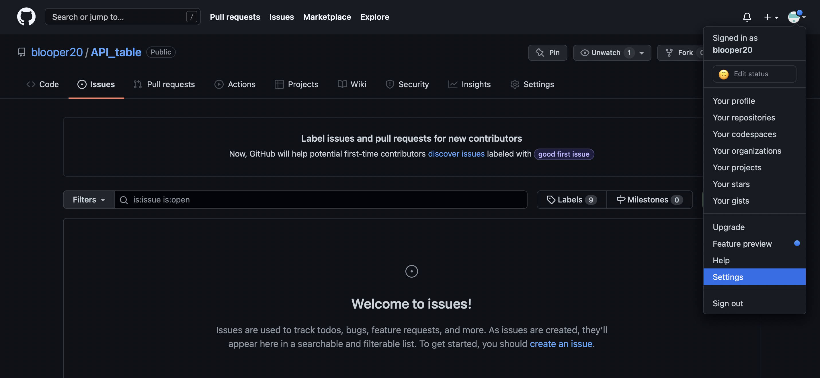 IFP 겨울방학 프로젝트 | GitHub issues 설정